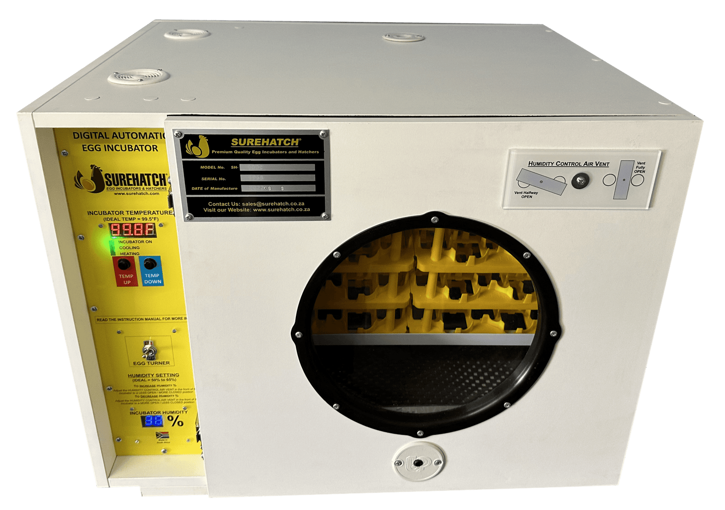 180 Egg Incubator and Hatcher - Fully Automatic Digital Model SH180 ...